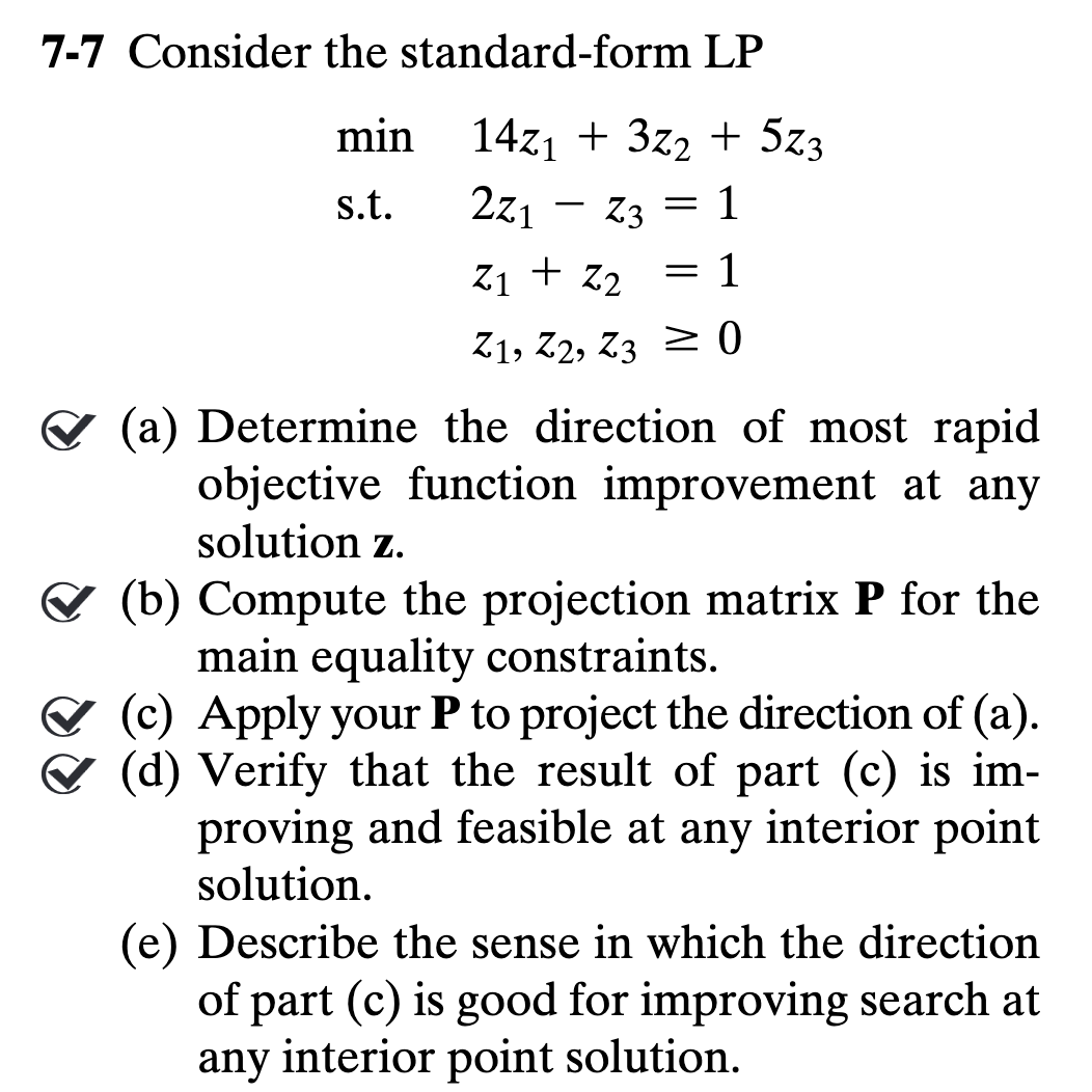 Solved 7-7 ﻿Consider the standard-form LPmin,14z1+3z2+5z3 | Chegg.com