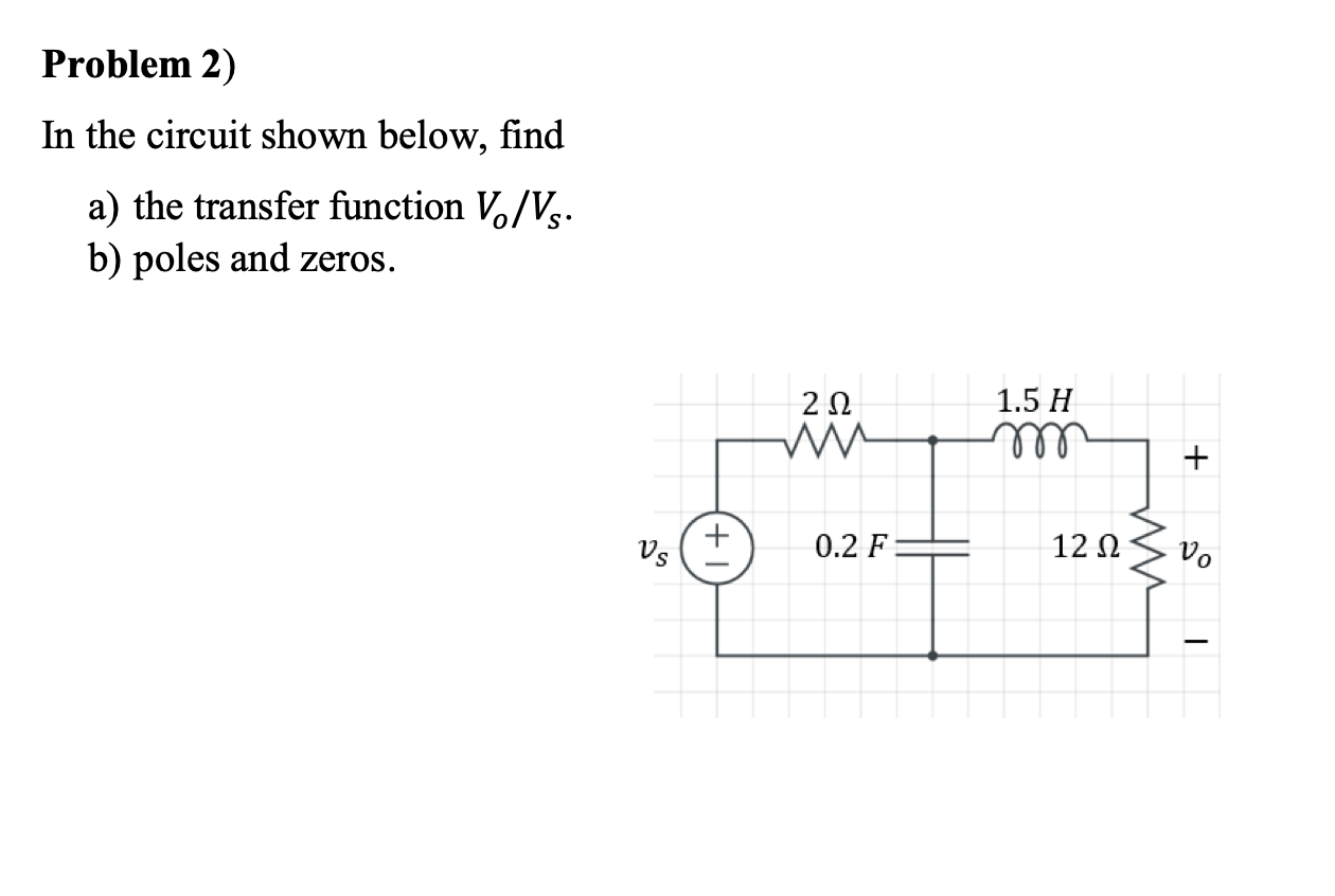 Solved Problem 2)In the circuit shown below, finda) ﻿the | Chegg.com