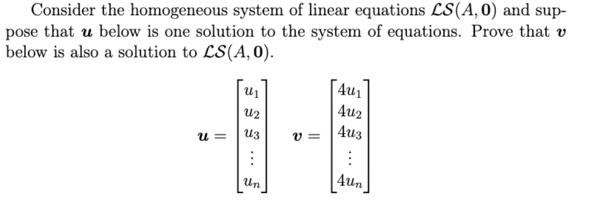 Solved Consider the homogeneous system of linear equations | Chegg.com