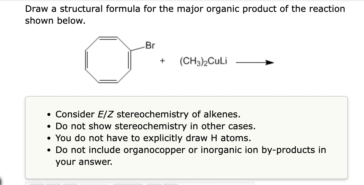 Solved Draw a structural formula for the major organic | Chegg.com