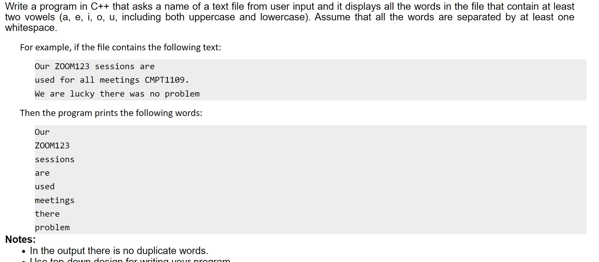 Solved Write a program in C++ that asks a name of a text | Chegg.com