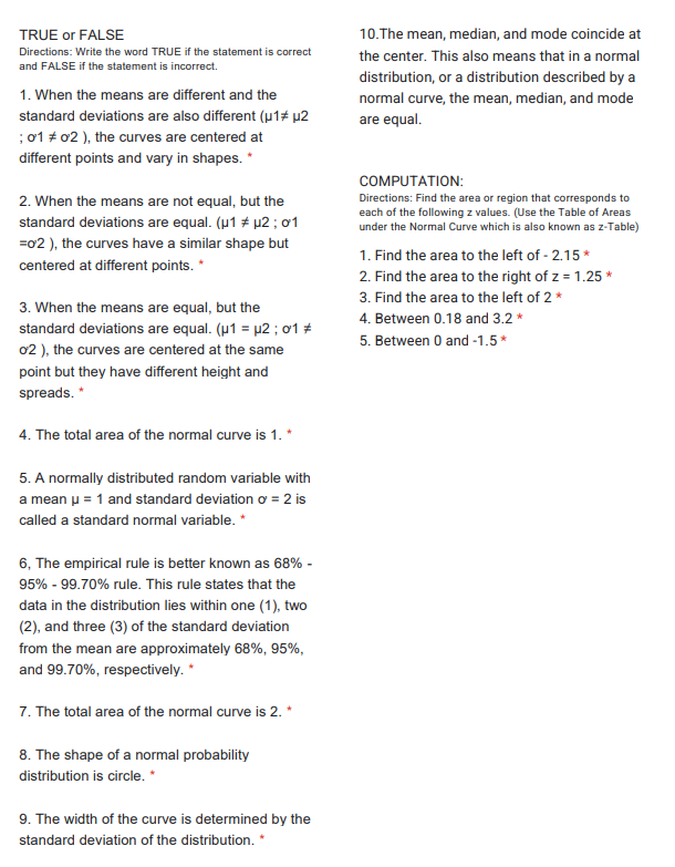 Solved TRUE or FALSE Directions: Write the word TRUE if the | Chegg.com