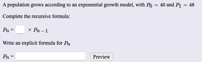 Solved A population grows according to an exponential growth | Chegg.com