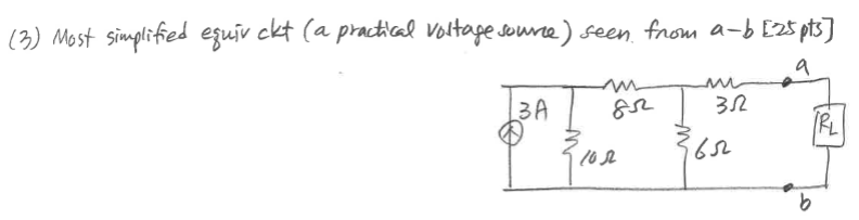 Solved (3) Most simplified equiv ckt (a practical voltage | Chegg.com