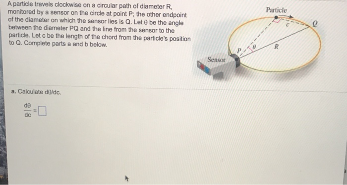 Solved A particle travels clockwise on a circular path of | Chegg.com