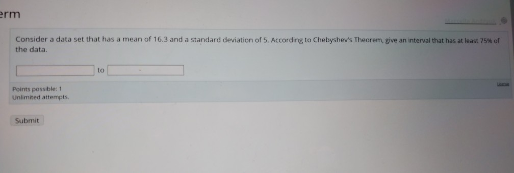 Solved erm Consider a data set that has a mean of 16.3 and a | Chegg.com