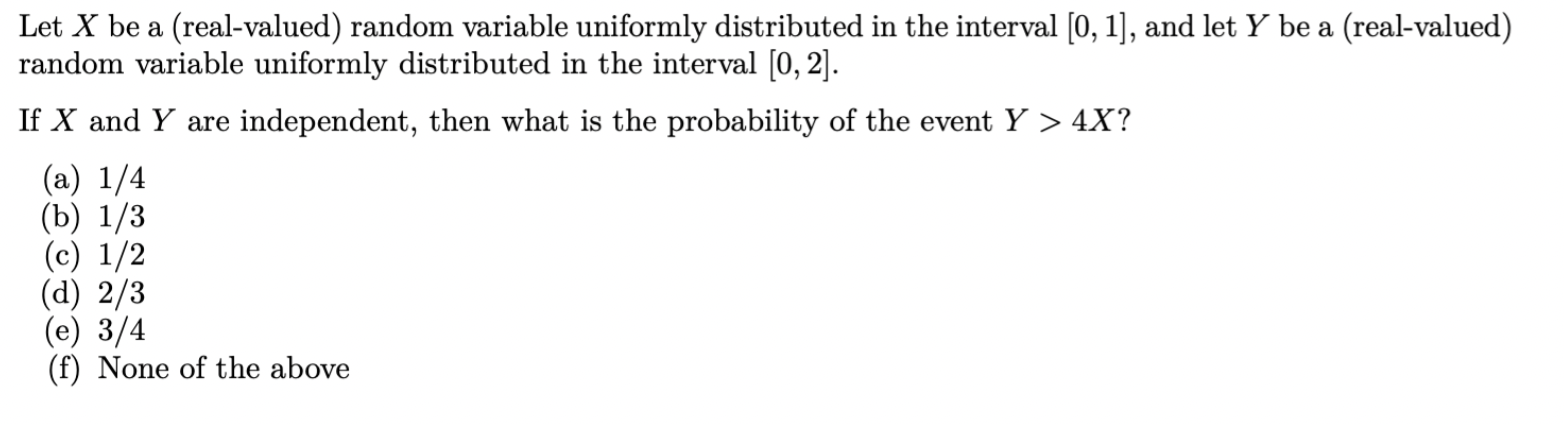 Solved Let X be a (real-valued) random variable uniformly | Chegg.com