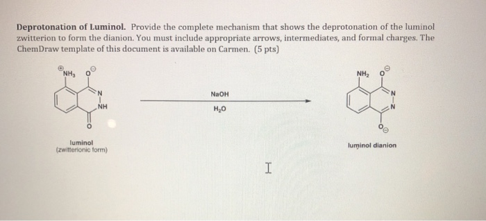 Solved Deprotonation of Luminol. Provide the complete | Chegg.com