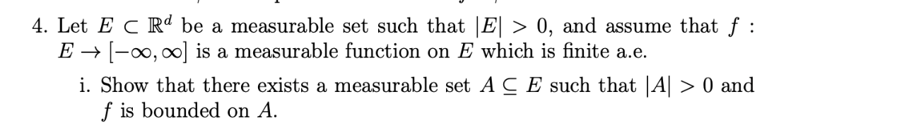 Solved 4 Let E⊂rd Be A Measurable Set Such That ∣e∣ 0 And