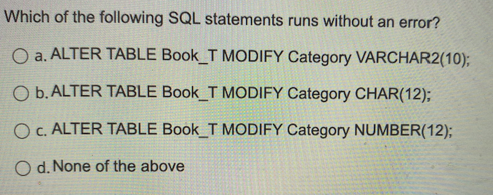 Solved The Book table (named Book_T), given below, is one of | Chegg.com