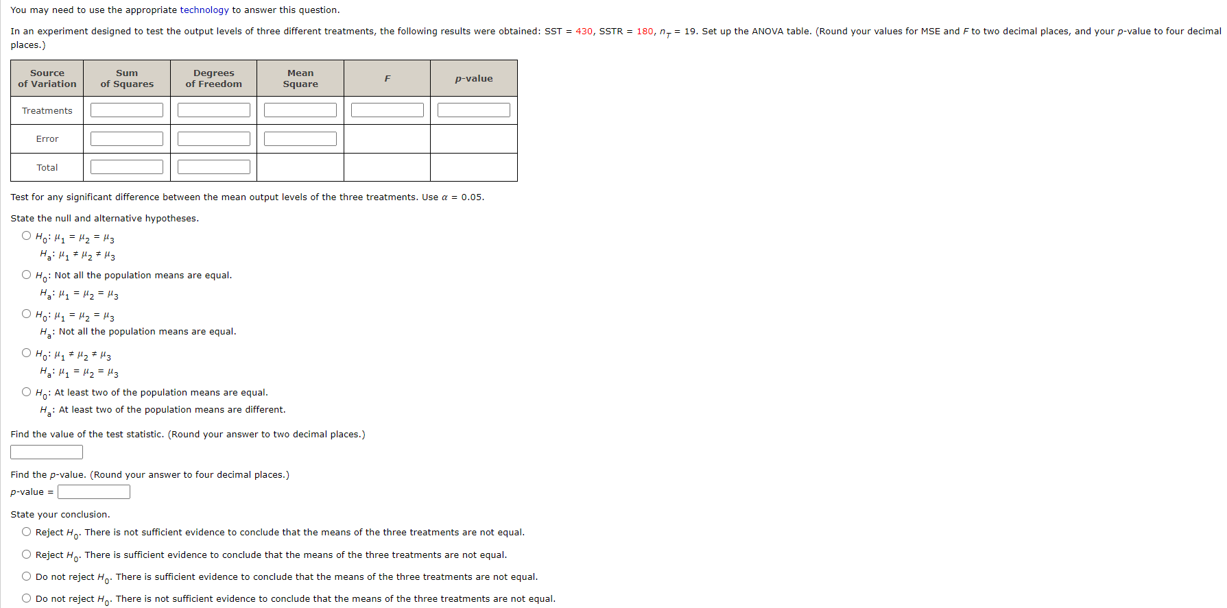Solved Test for any significant difference between the mean | Chegg.com