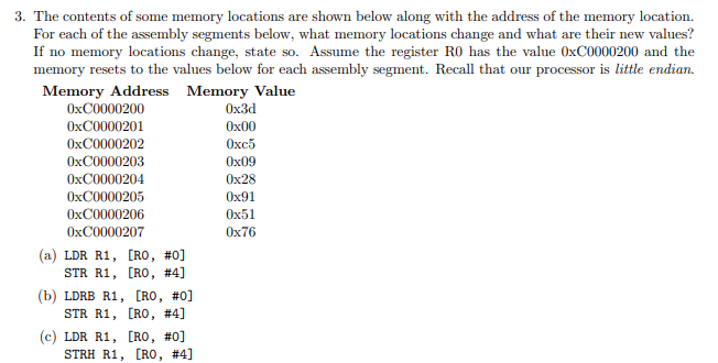 Solved 3. The contents of some memory locations are shown | Chegg.com Solved 3. The contents of some memory locations are shown | Chegg.com