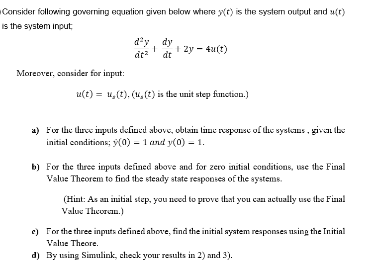 Solved Consider following governing equation given below | Chegg.com