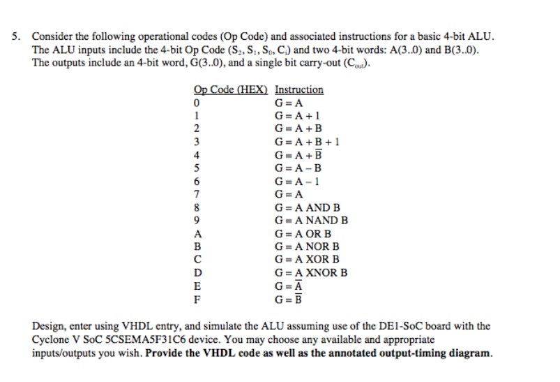 5. Consider the following operational codes (Op Code) | Chegg.com