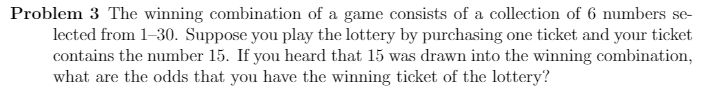Solved Problem 3 The winning combination of a game consists | Chegg.com