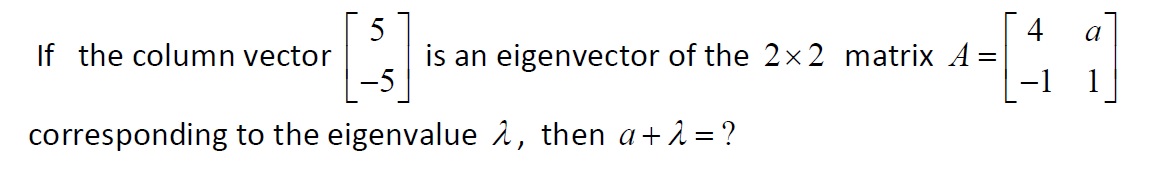 Solved If the column vector [5−5] is an eigenvector of the | Chegg.com
