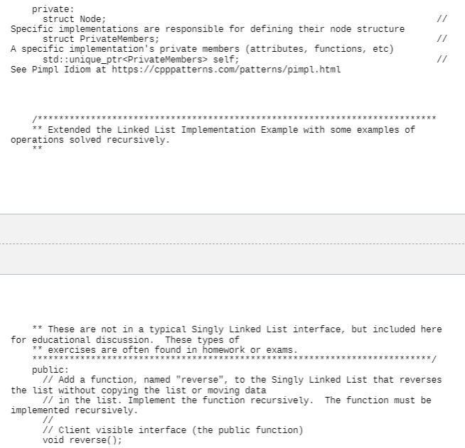 Solved Given The Singly Linked List Interface A Presented In 