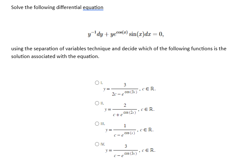 Solved Solve the following differential | Chegg.com