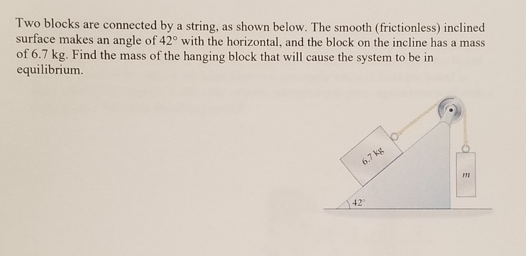 Solved Two blocks are connected by a string, as shown below. | Chegg.com