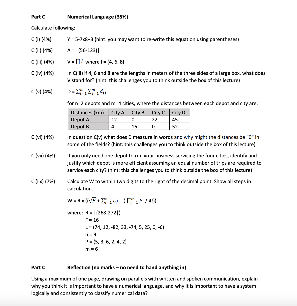Solved Calculate following:\\nC (i) (4%) ,Y=5-7\\\\times 8+3 | Chegg.com