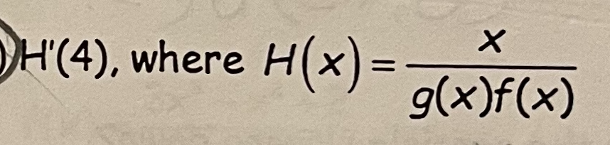 Solved \begin{tabular}{|c|c|c|c|} \hlinef(4) & f′(4) & g(4) | Chegg.com