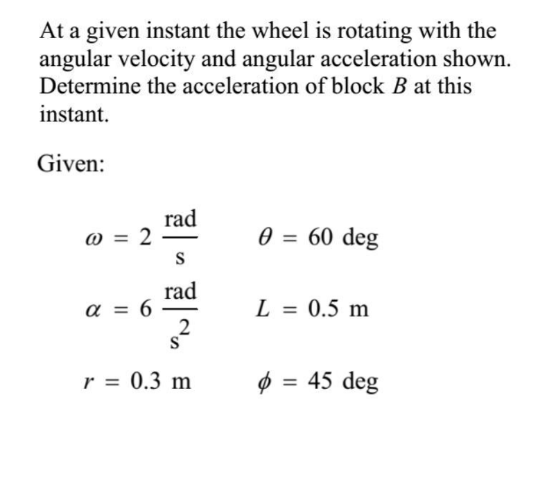 Solved At a given instant the wheel is rotating with the | Chegg.com