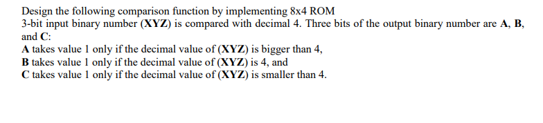 Solved Design the following comparison function by | Chegg.com