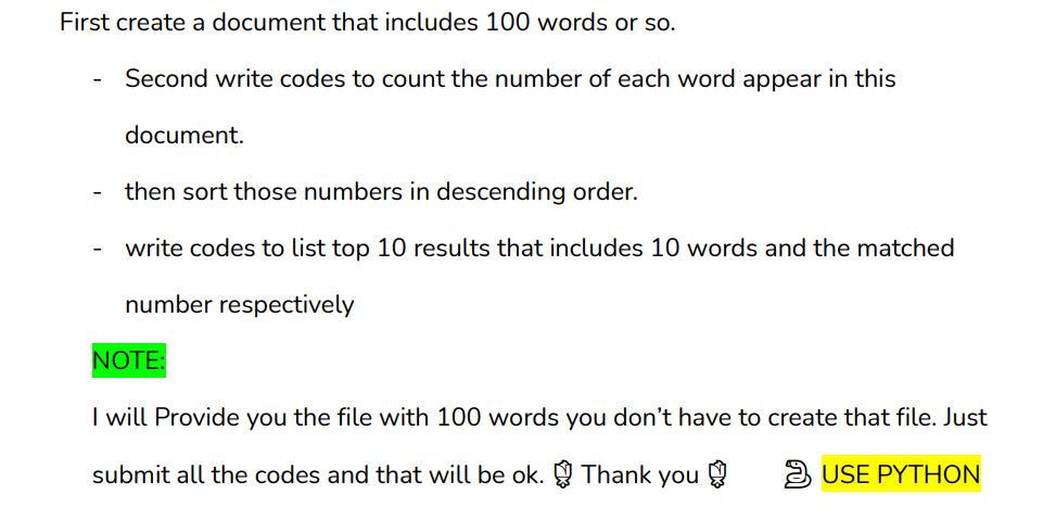 Solved First create a document that includes 100 words or | Chegg.com