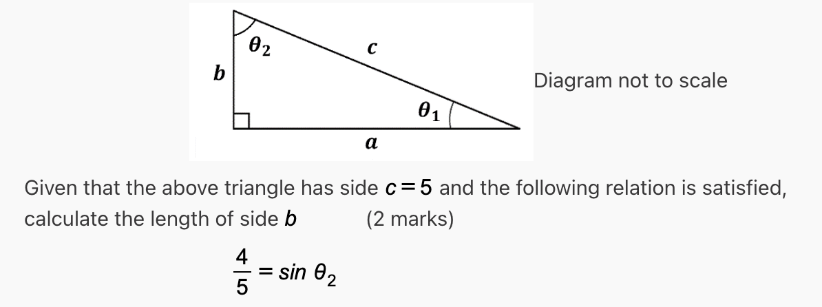 Solved 02 с b Diagram not to scale 01 a Given that the above | Chegg.com