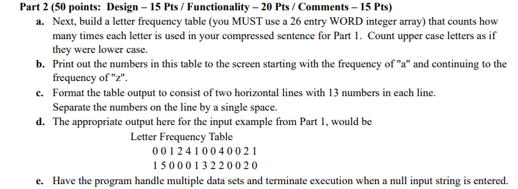 Solved Part 2 (50 points: Design - 15 Pts / Functionality - | Chegg.com