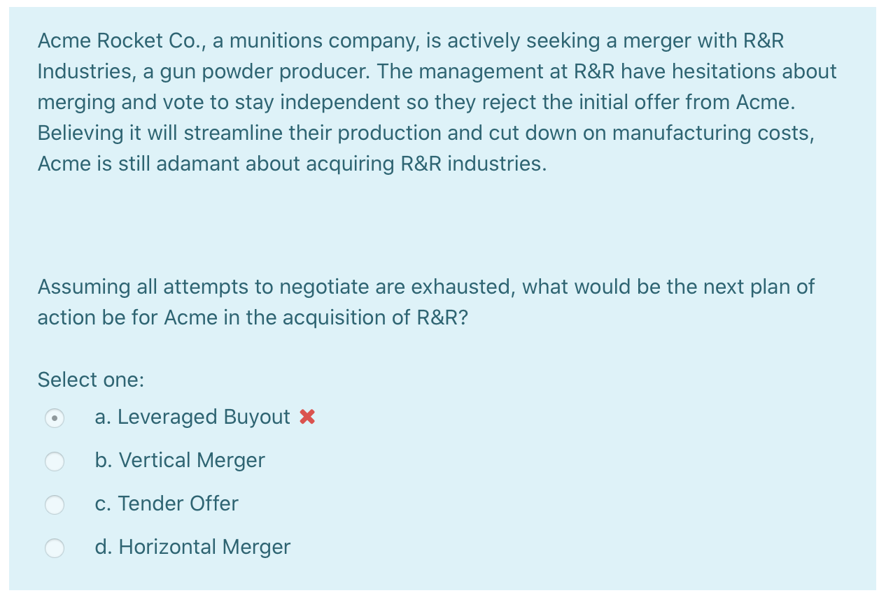 Solved Acme Rocket Co., a munitions company, is actively | Chegg.com