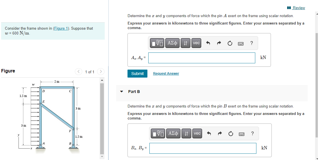 Solved Determine the x and y components of force which the | Chegg.com