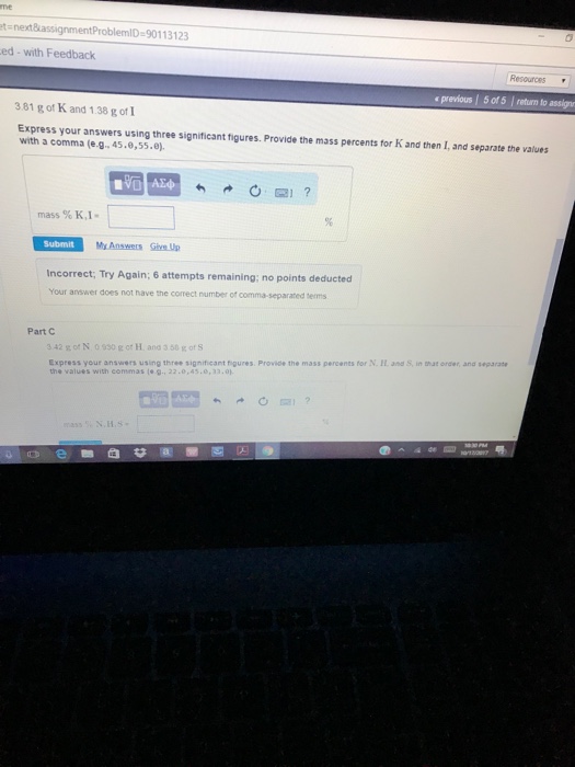 Solved ProblemID-90113123 ed - with Feedback a previous 5 of | Chegg.com