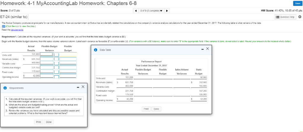 Solved Homework: 4-1 MyAccountingLab Homework: Chapters 6-8 | Chegg.com
