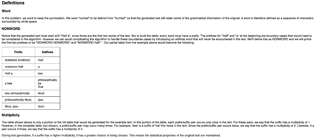 Solved information on how the words should be sequenced so | Chegg.com