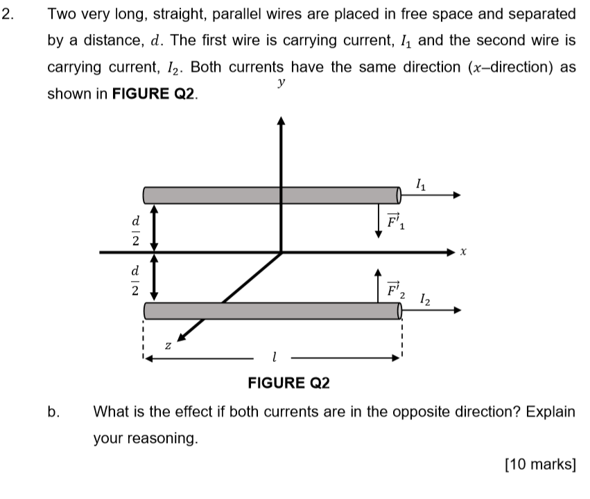 Solved Two very long, straight, parallel wires are placed in | Chegg.com