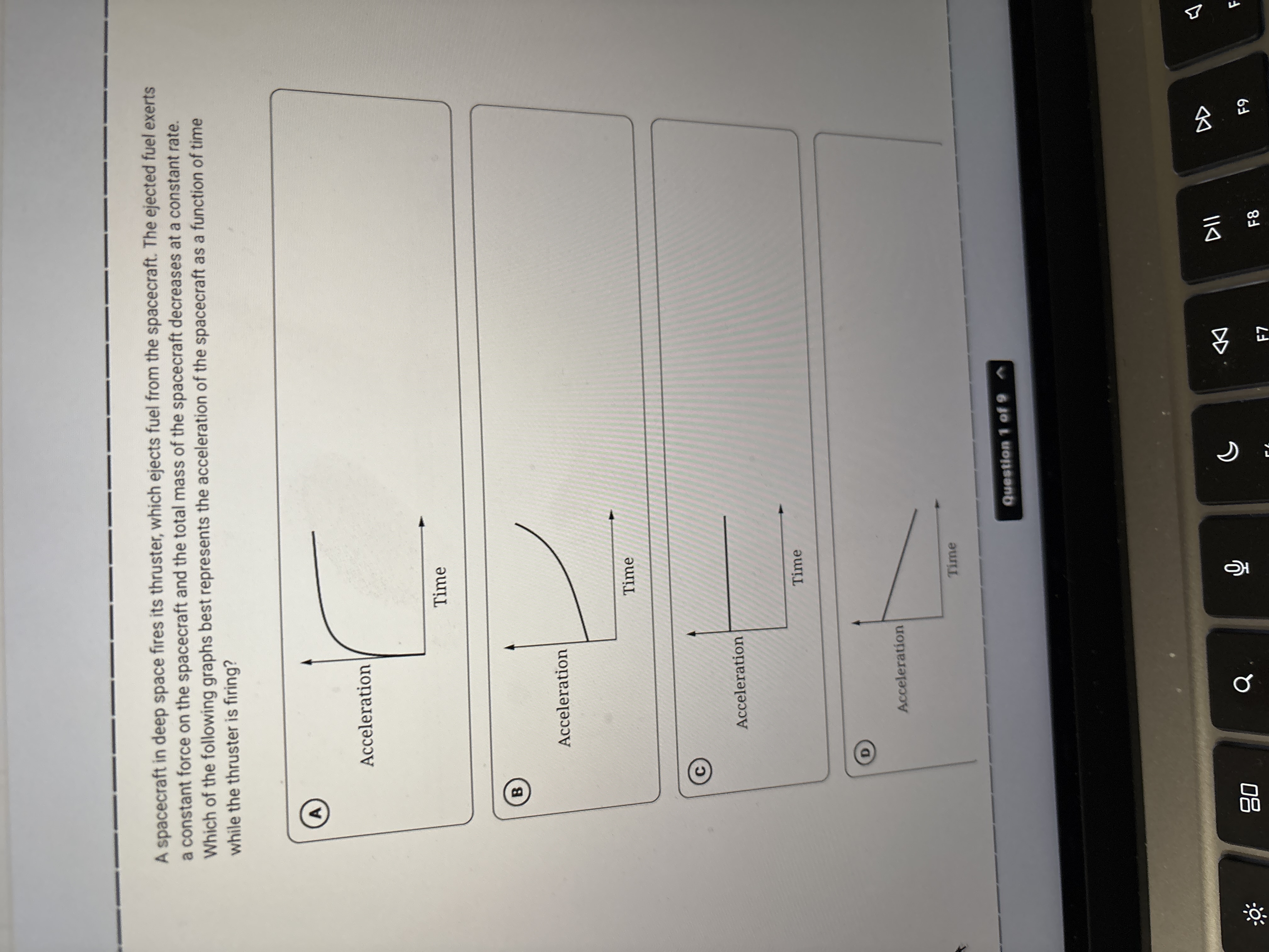 Solved A spacecraft in deep space fires its thruster, which | Chegg.com