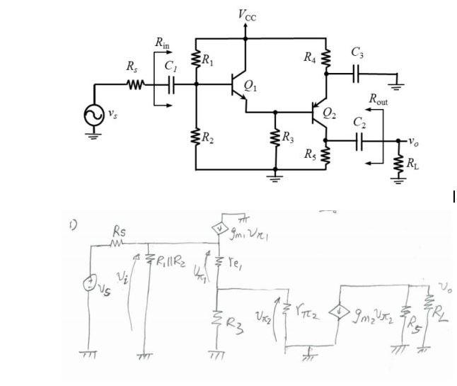 Solved Its Small Signal Ac Analysis Why Does Q1 Use The T
