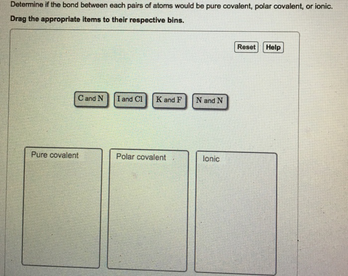 Solved Determine if the bond between each pairs of atoms | Chegg.com