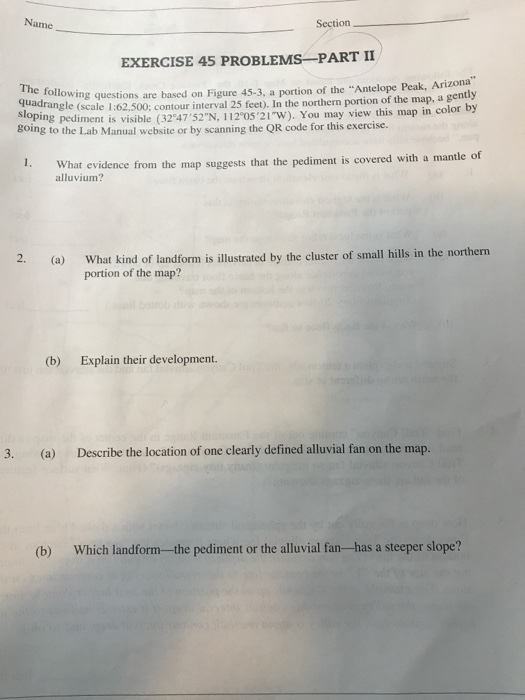 Solved Name Section EXERCISE 45 PROBLEMS PART II The | Chegg.com