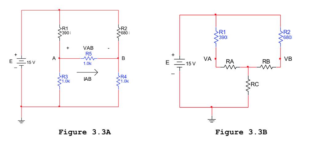 Solved For Figure 3.3A, calculate VAB. Use Δ – Y conversion | Chegg.com