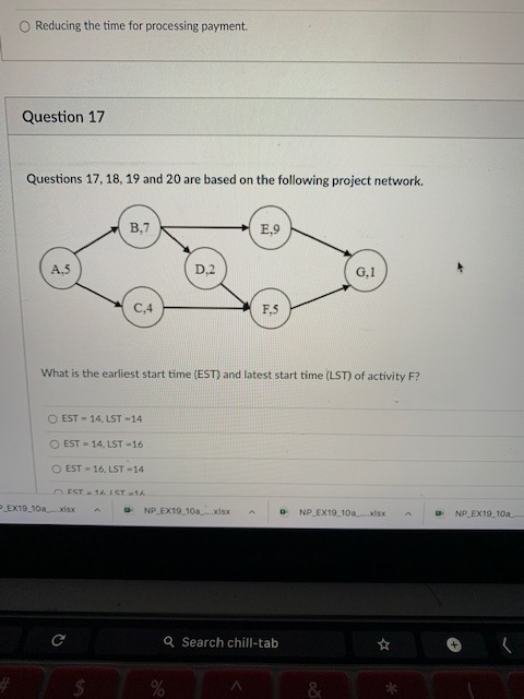 Solved What is the earliest start time (EST) and latest | Chegg.com
