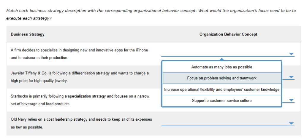Solved 3. Strategic context of OB (Connect) Select the | Chegg.com