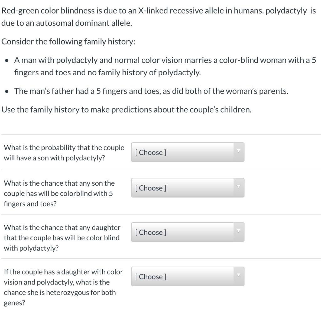 Solved Red-green color blindness is due to an X-linked | Chegg.com