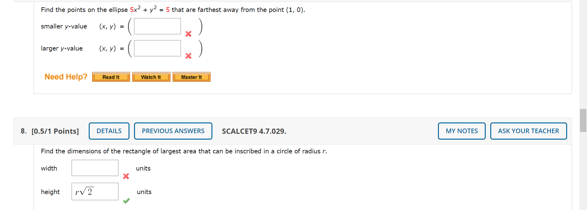 Solved Find the points on the ellipse 5x2 + y2 = 5 that are | Chegg.com