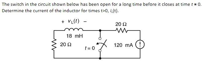 Solved The switch in the circuit shown below has been open | Chegg.com