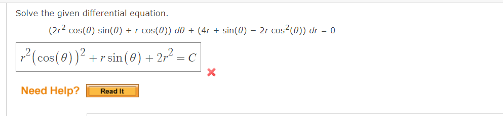 Solved Solve the given differential equation. | Chegg.com
