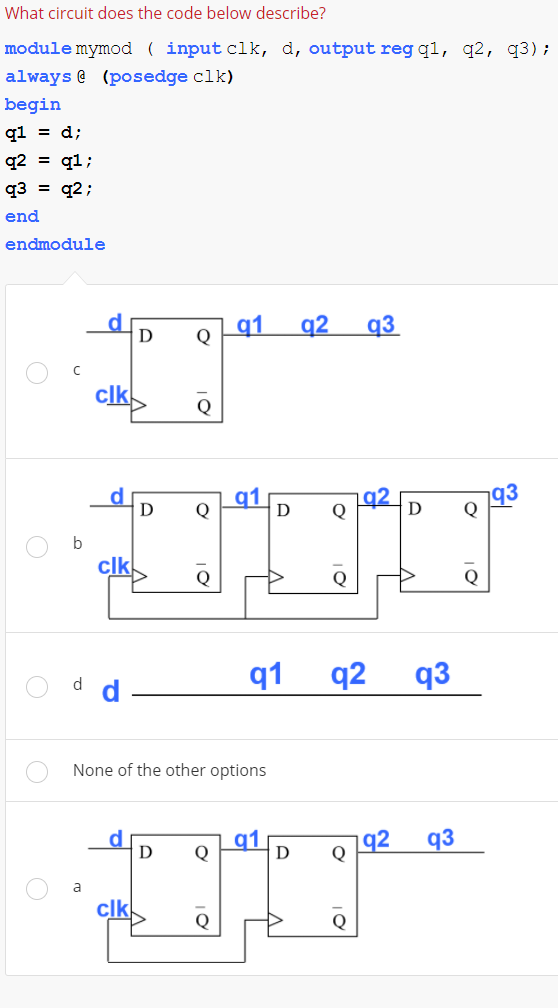 Solved The Following Is A T Qa T Qb Clk Clk Clk None Of The 