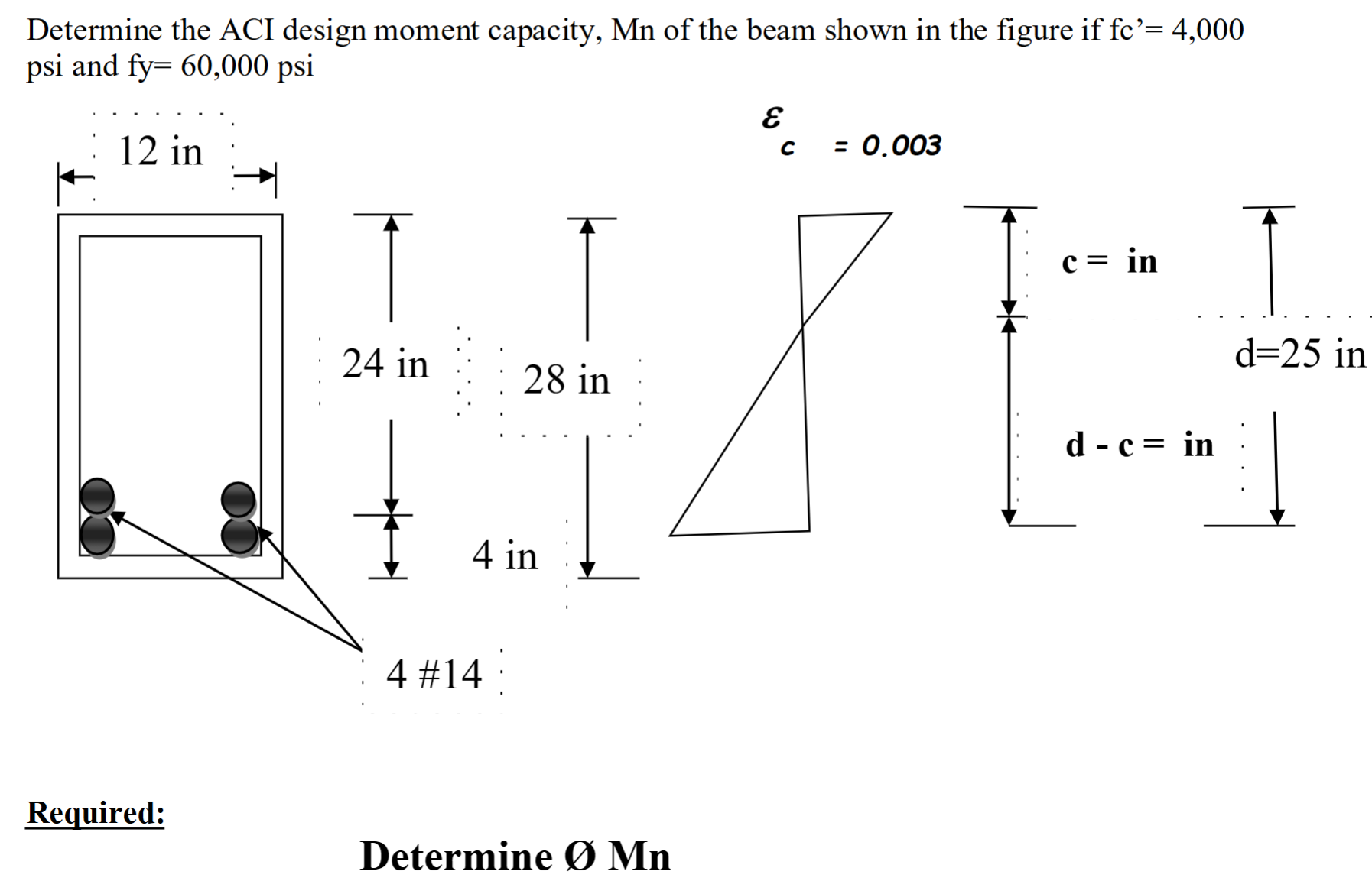 Solved Determine the ACI design moment capacity, Mn of ﻿the | Chegg.com