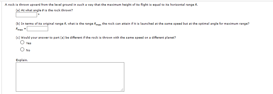 Solved A rock is thrown upward from the level ground in such | Chegg.com
